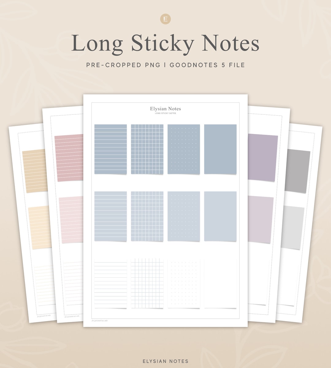 Digital Long Sticky Notes for Digital Notes and Planner, Sticky Notes ...