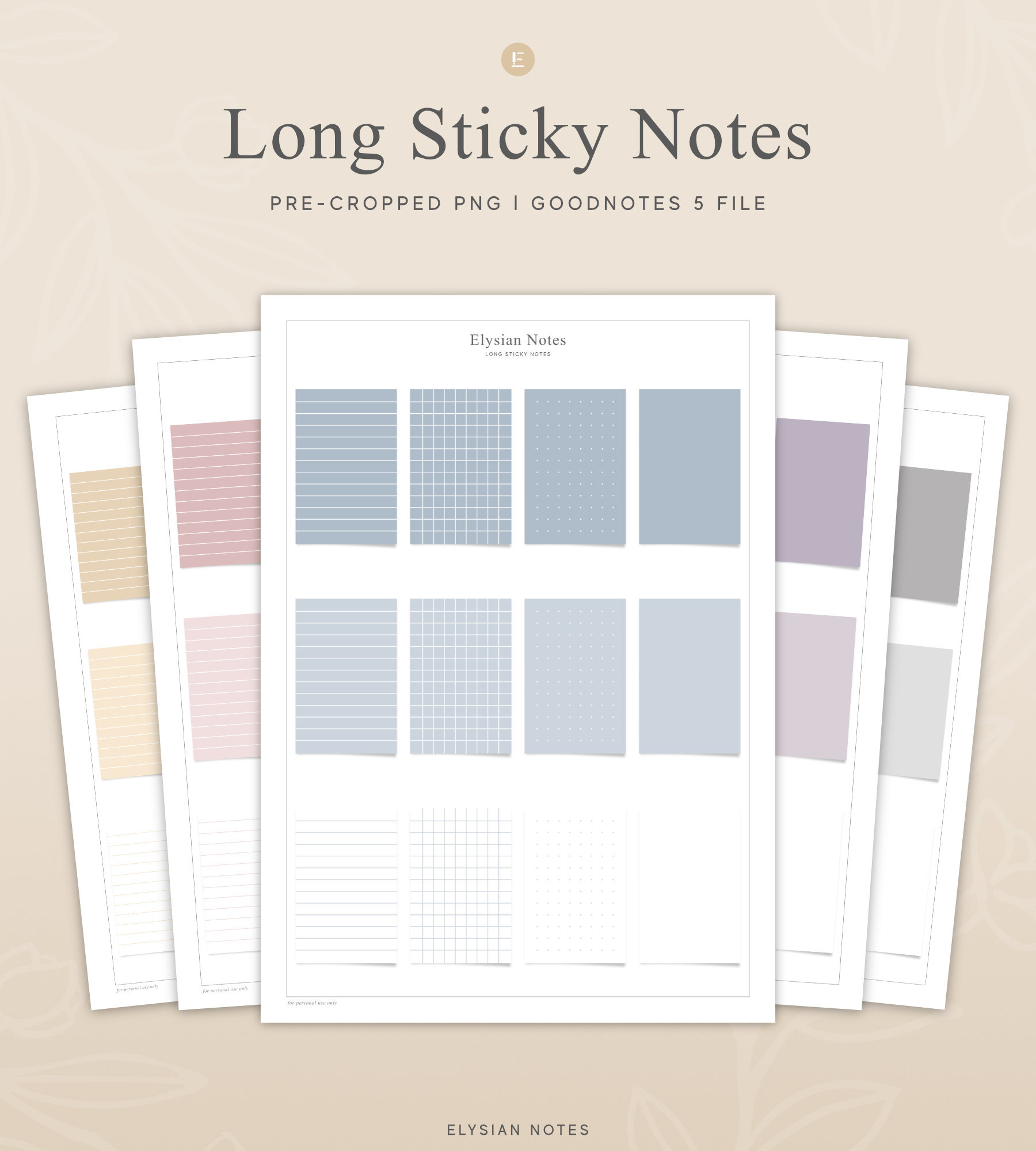 Digital Long Sticky Notes for Digital Notes and Planner, Sticky Notes ...