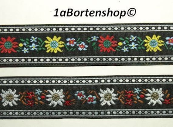 Traditional Costume Border Edelweiss Colorful | Etsy UK