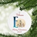 Personalised Polar Bear Alphabet Christmas Tree Decoration, Customised ...