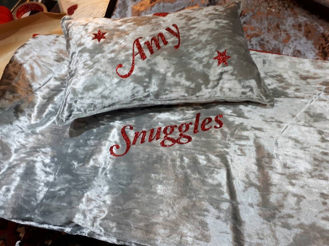 Personalised Cushion and blanket Snuggle sets | Etsy