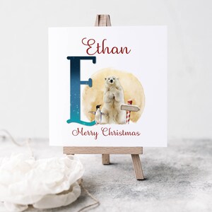 Personalised Polar Bear Alphabet Christmas Tree Decoration, Customised ...