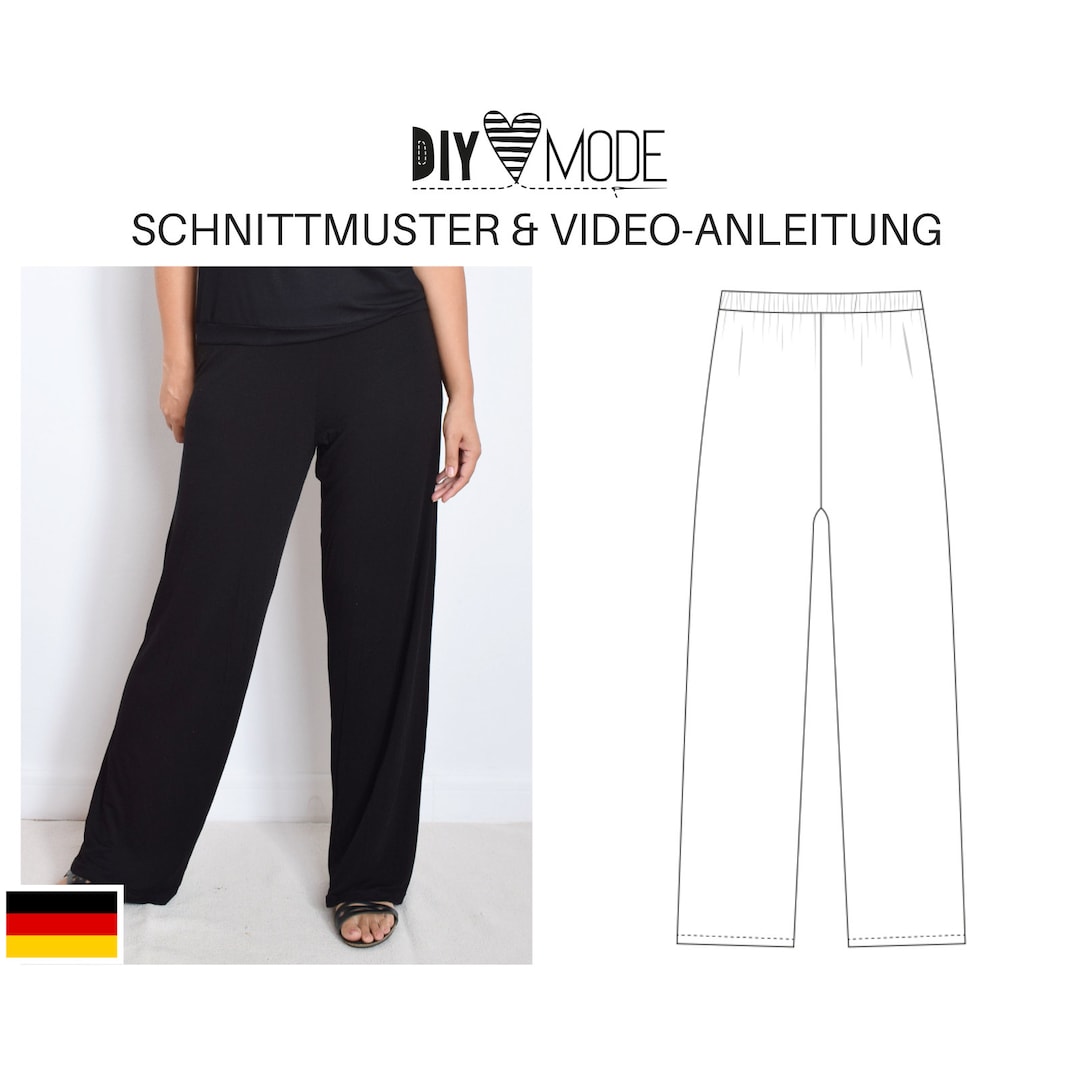 Einfache Hose Schnittmuster Mit Video-anleitung / PDF Download Damen ...