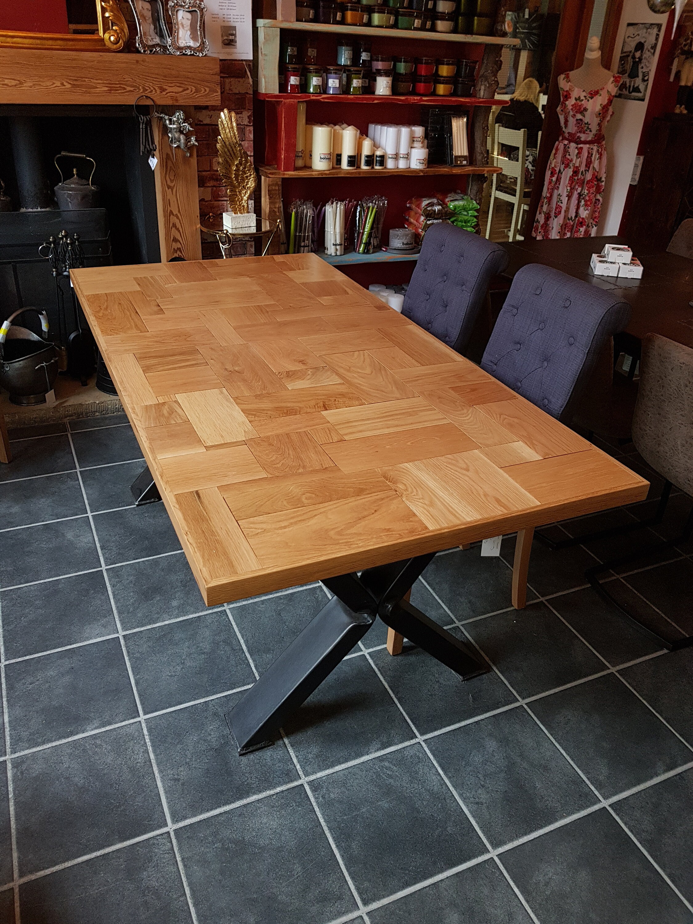 Random Oak Block Dining Table - Etsy