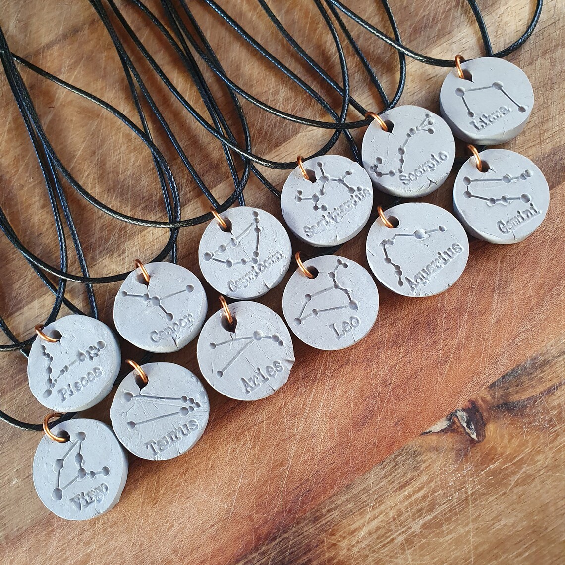 Clay Zodiac Signs Necklaces - Etsy