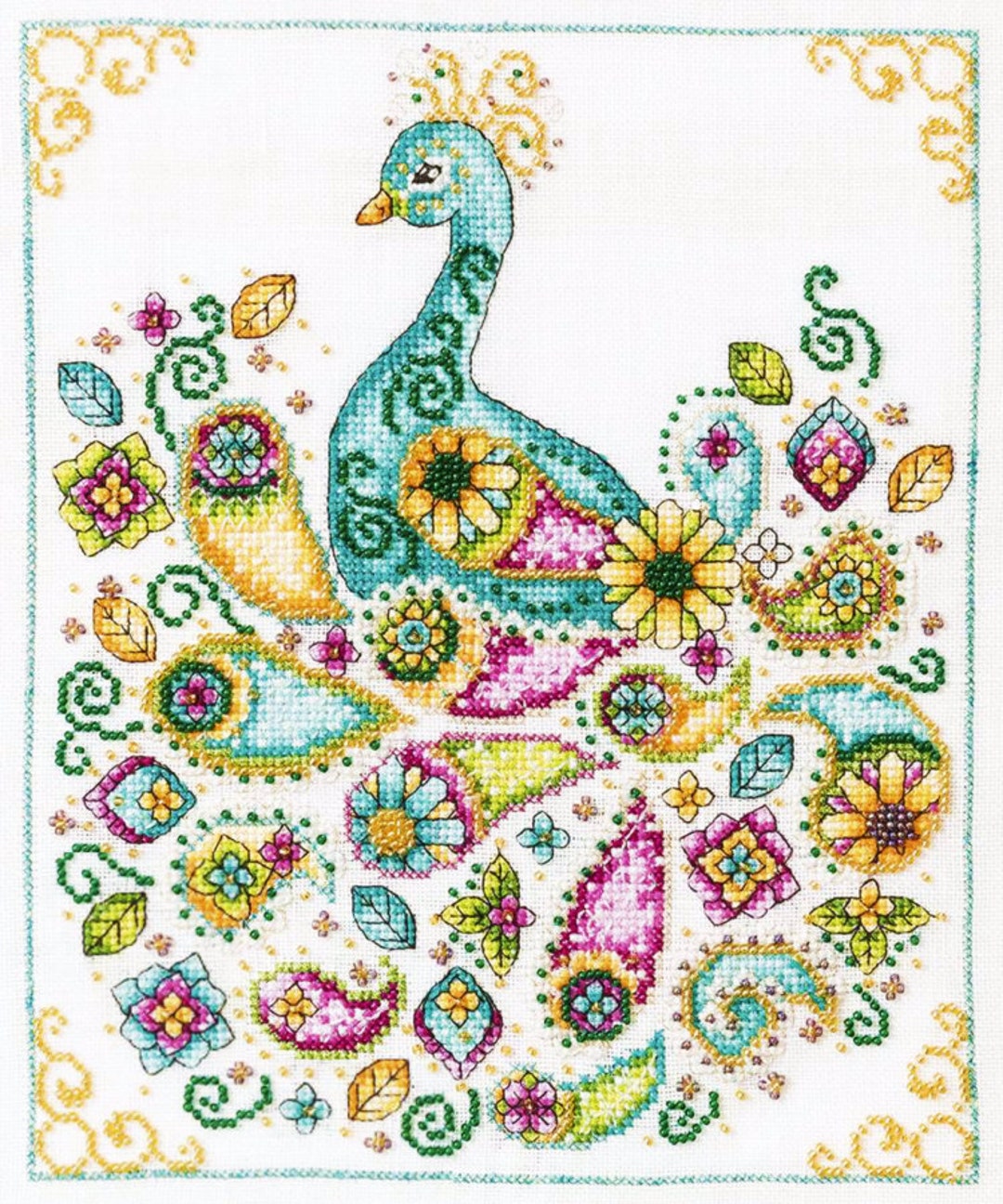 Paisley Peacock by Shannon Christine Designs Cross Stitch - Etsy
