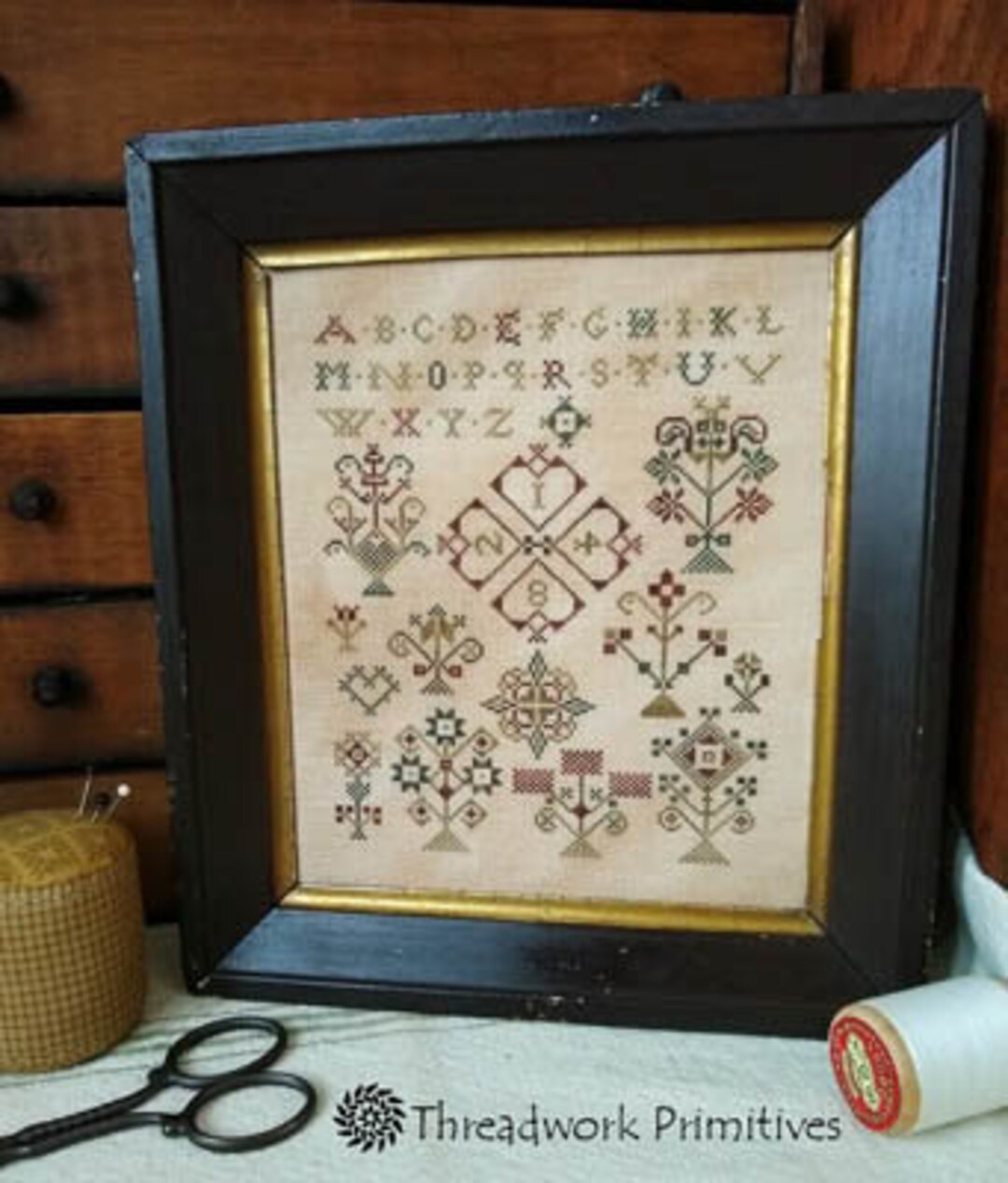 Handtuck Sampler by Threadwork Primitives Cross Stitch Design Chart ...