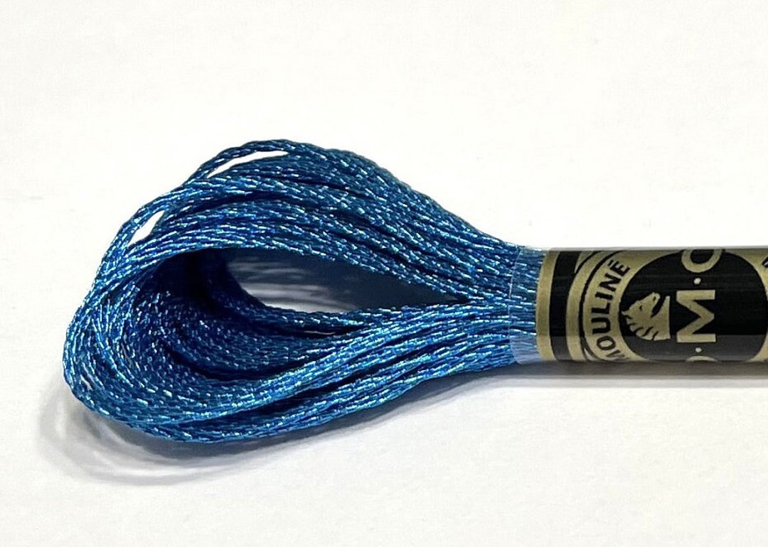 DMC E3843 Electric Blue Light Effects Metallic Thread 6 Strand Embroidery Floss - Etsy