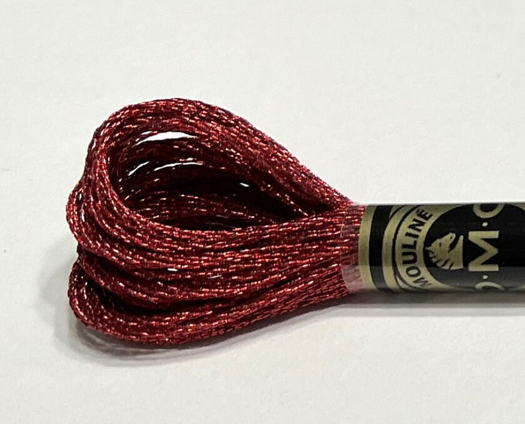 DMC E815 Red Light Effects Metallic Thread 6 Strand Embroidery Floss - Etsy