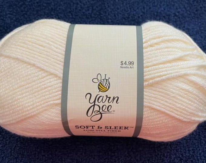 Yarn Bee Soft & Sleek Yarn (ivory) ~ Super Soft Machine Washable 100% ...