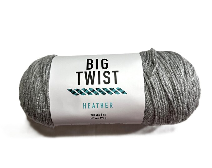 Big Twist Heather Yarn ~ Grey ~ 100% Worsted Acrylic Super Soft Machine ...