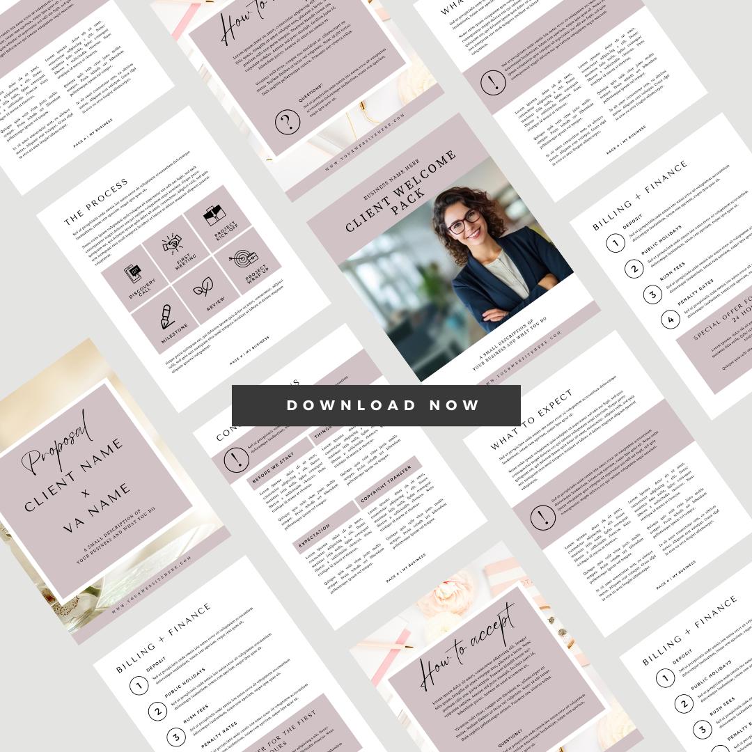 VA Business Proposal, Welcome Pack & Contract Bundle | Editable ...