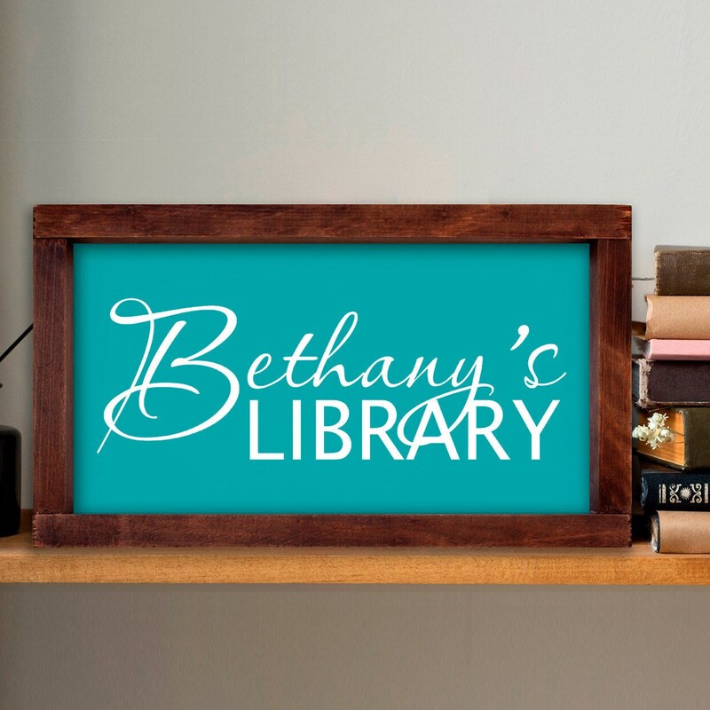 Custom Library Sign - Etsy