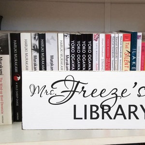 Book Nook Personalized Library Sign for Book Shelf Lover Decor - Etsy