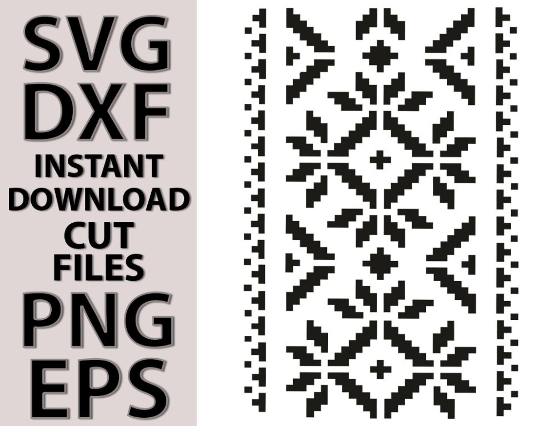 Ukrainian Vyshivanka Stencil Digital Template SVG DXF Eps Png File for ...