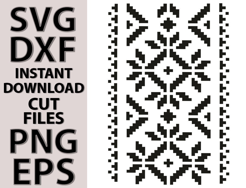 Ukrainian Vyshivanka Stencil Digital Template SVG DXF Eps Png File for ...