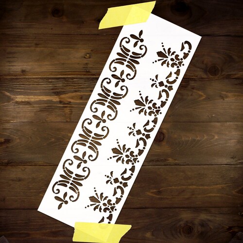 Floral Borders Stencil Reusable DIY Craft Mylar Stencil Home - Etsy
