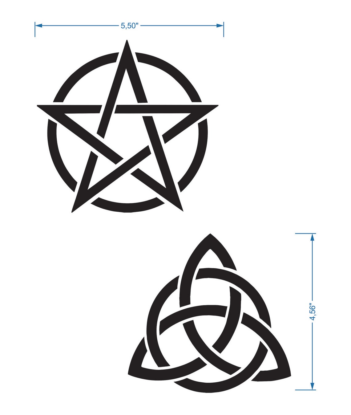 Pentagram & Celtic Knot Stencil Reusable DIY Craft Mylar | Etsy