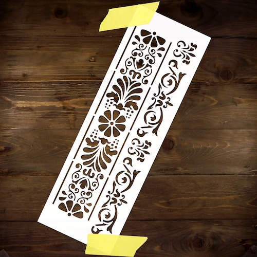 Rose Border Stencil Reusable DIY Craft Mylar Stencil Floral - Etsy
