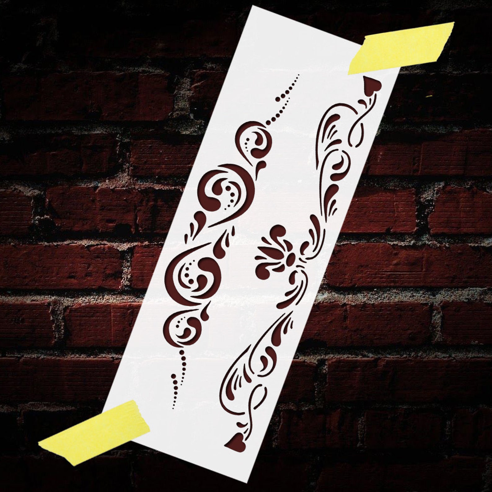 Filigree Border Stencil Reusable DIY Mylar Stencil Home Decor | Etsy