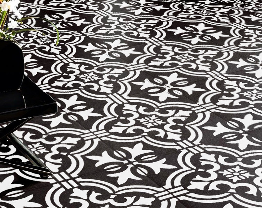 Floor Tile Stencil Digital Template SVG DXF Eps Png File for Silhouette ...