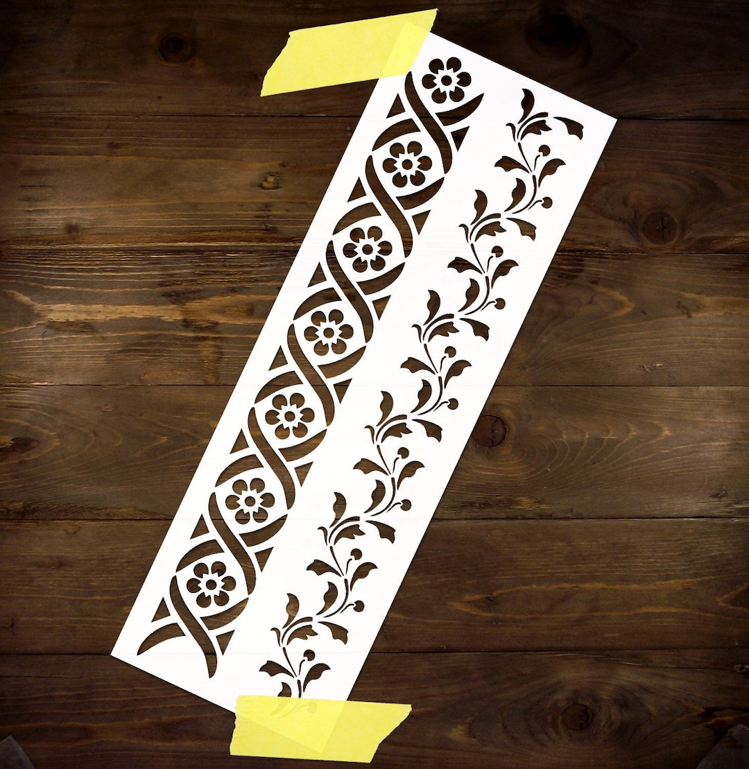 Floral Borders Stencil Reusable DIY Craft Mylar Stencil Home Decor ...
