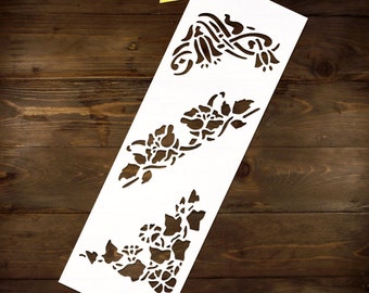 Floral Borders & Corners Stencil Reusable DIY Craft Mylar | Etsy