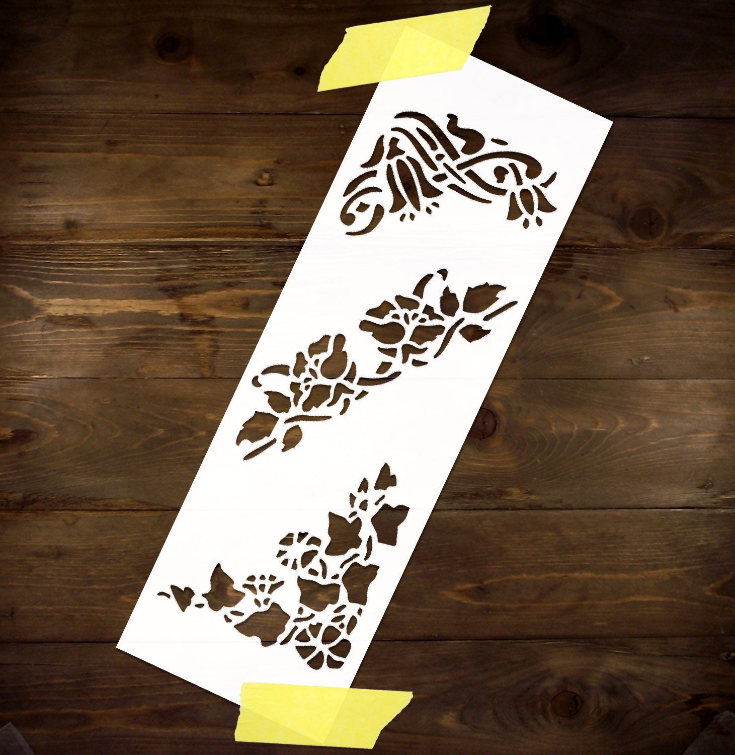 Floral Border & Corners Stencil Reusable DIY Craft Mylar | Etsy