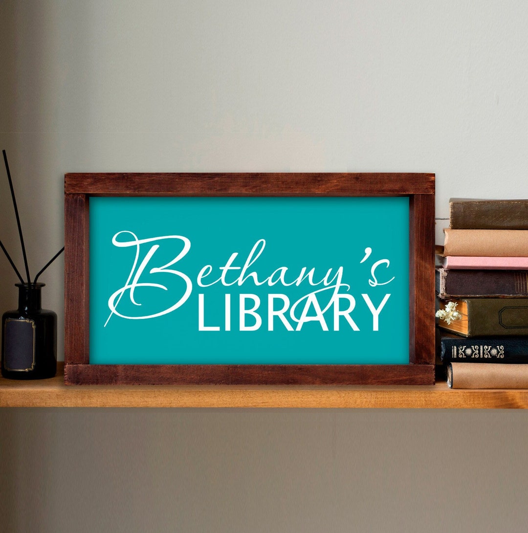 Personalized Library Sign Bookshelf Décor Custom Gifts for Readers Book ...