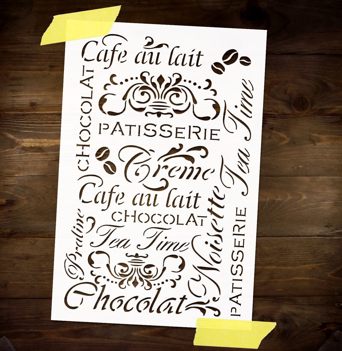 Patisserie Stencil Reusable DIY Craft Mylar Big Size Stencil | Etsy