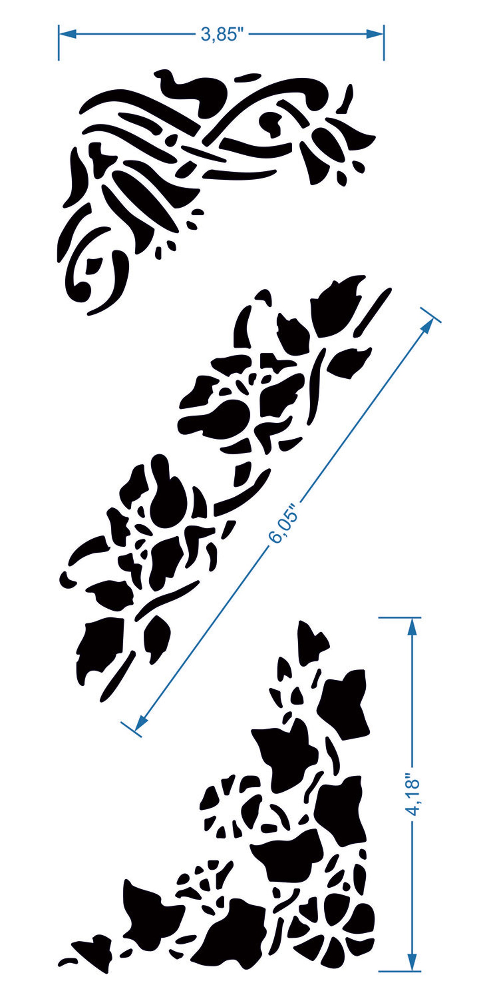 Floral Border & Corners Stencil Reusable DIY Craft Mylar | Etsy