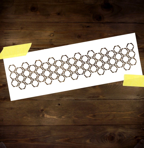 Honeycombs Border Stencil Reusable DIY Craft Mylar Stencil | Etsy