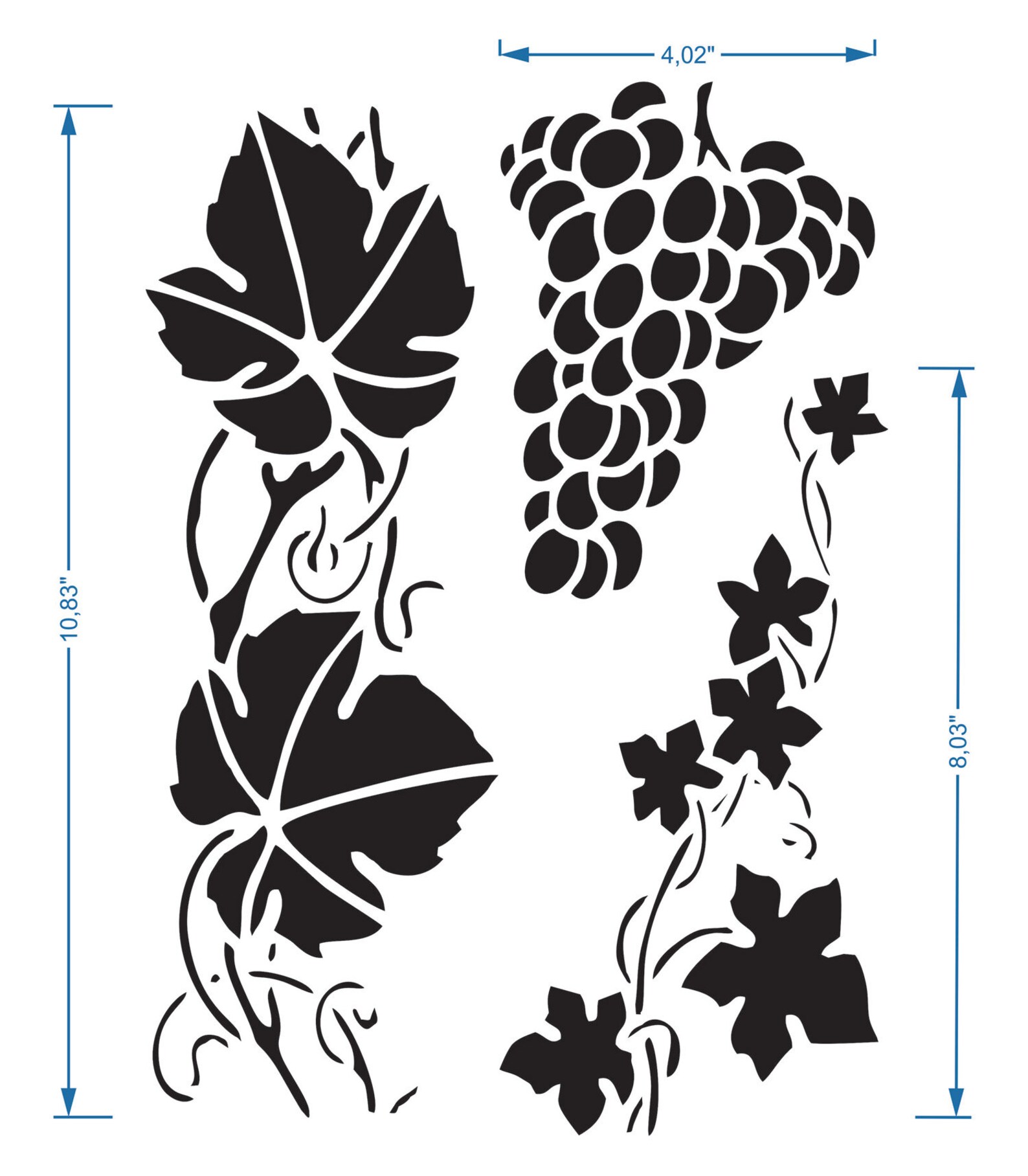 Grapevine Stencil Reusable DIY Craft Mylar Stencil A4 Size | Etsy