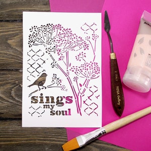 Sings My Soul Bird Stencil Reusable DIY Craft Mylar Stencil for ...