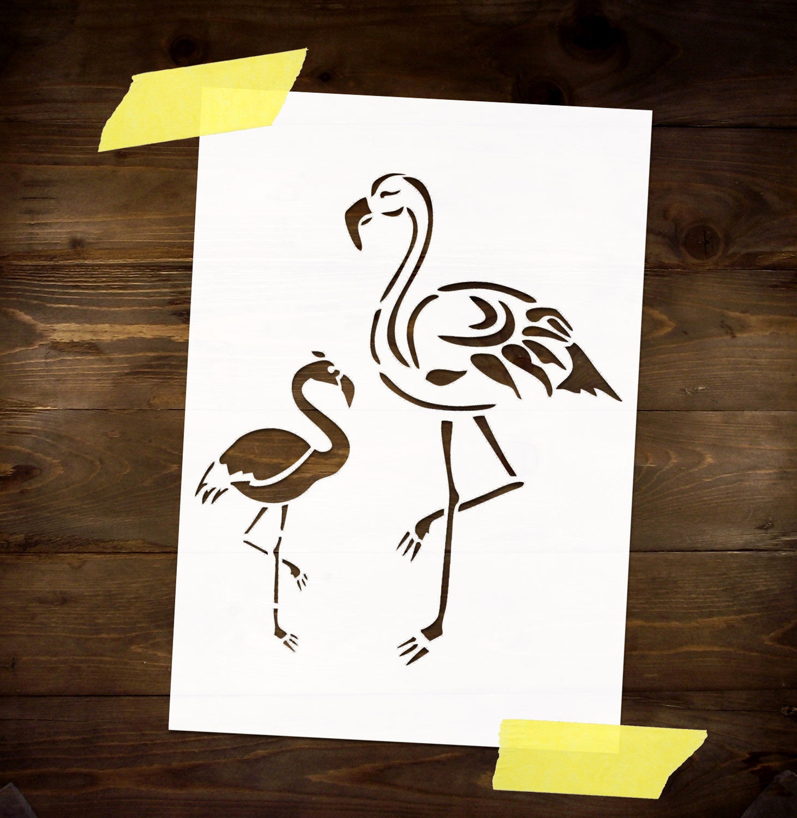 Flamingos Stencil Reusable DIY Craft Mylar Stencil for Paint | Etsy