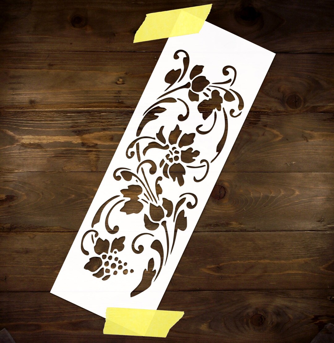 Grapevine Border Stencil Reusable DIY Craft Mylar Stencil Floral Home ...