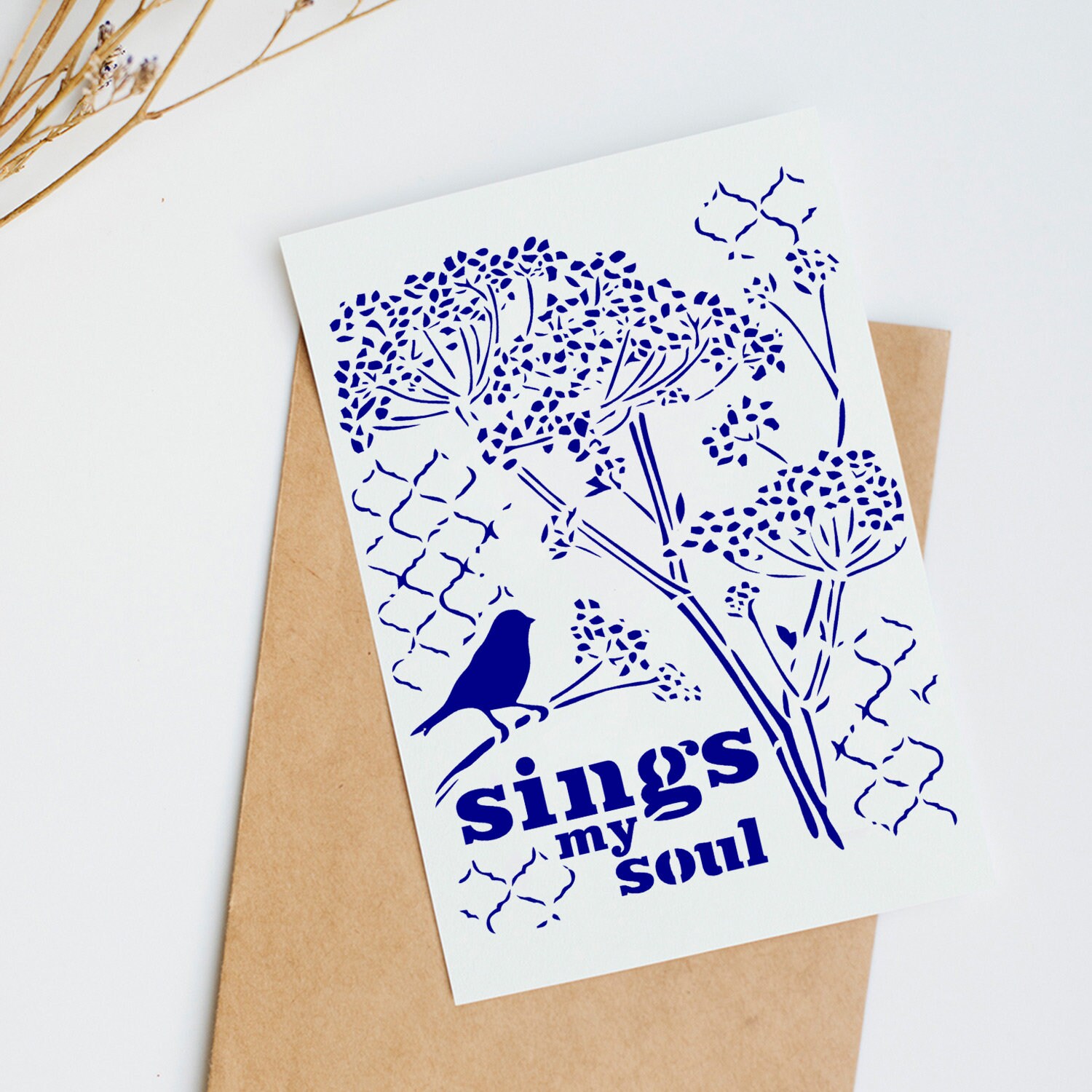 Sings My Soul Bird Stencil Reusable DIY Craft Mylar Stencil - Etsy