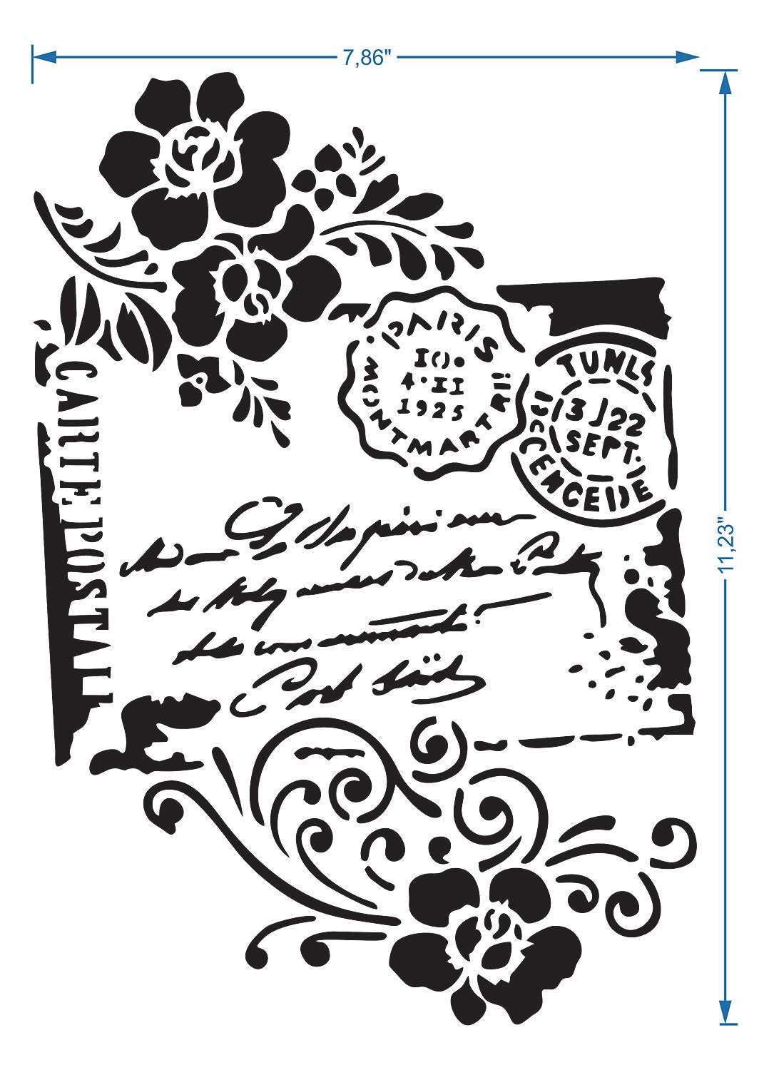 Vintage Post Card Stencil Reusable DIY Craft Mylar Stencil | Etsy