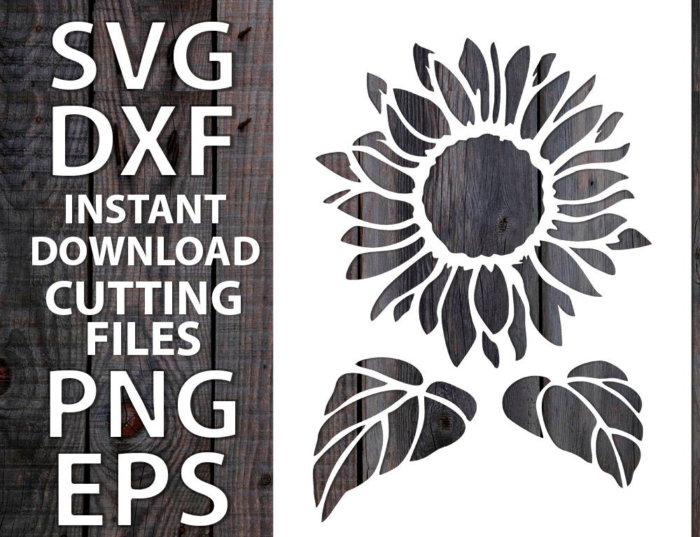 Sunflower Digital Stencil Template SVG DXF EPS Png Files for | Etsy UK