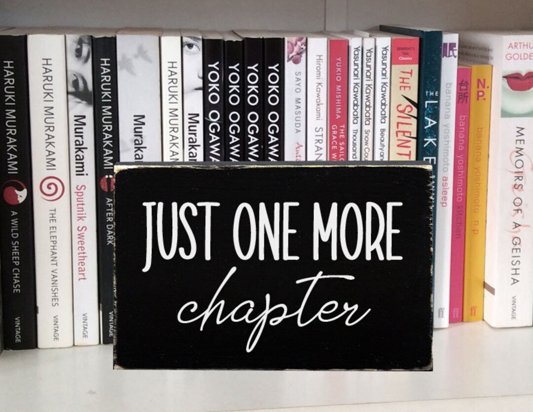 Book Nook Sign Just One More Chapter Wooden Sign Bookshelf Decor - Etsy