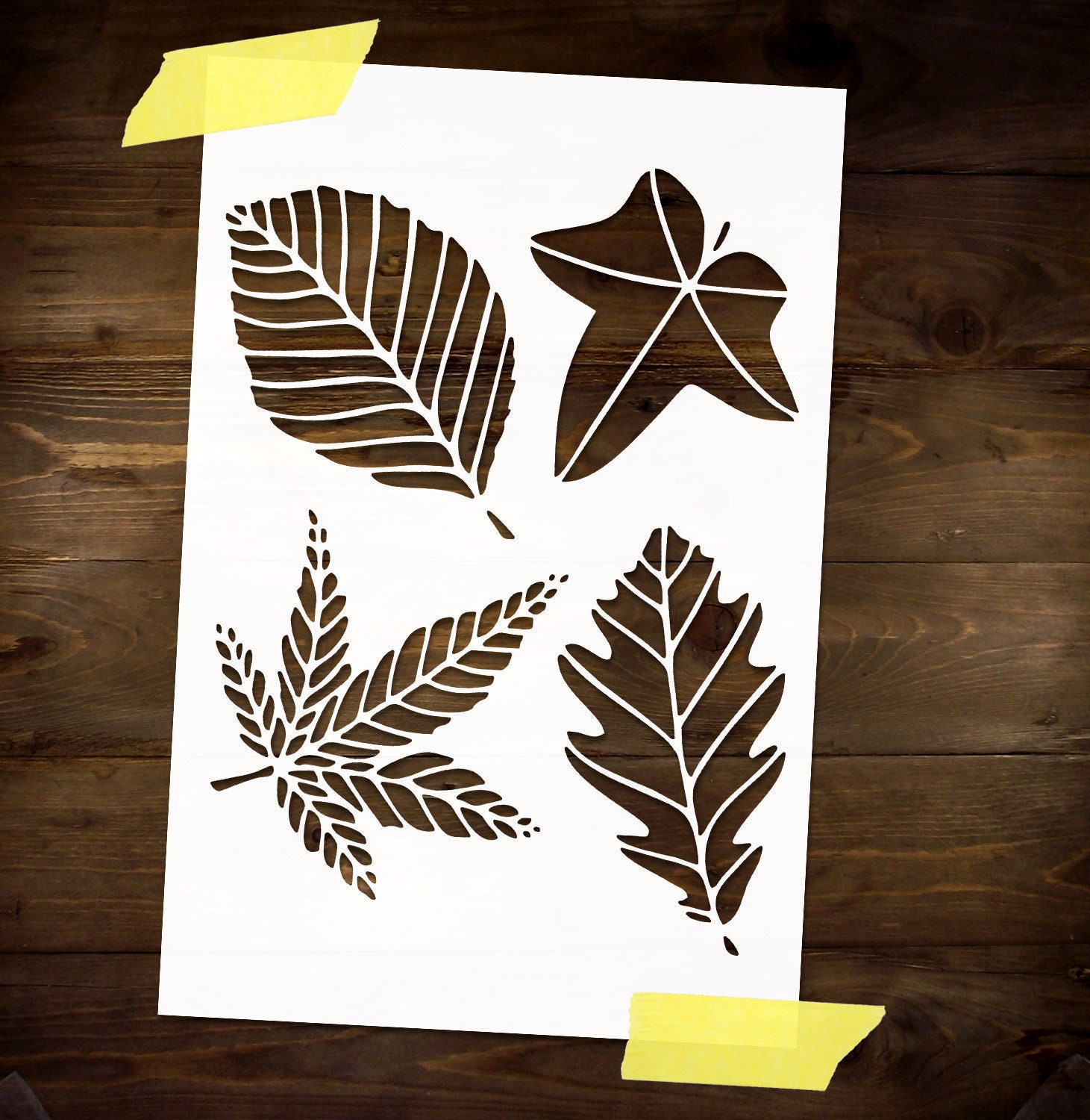 Leaves Stencil Reusable DIY Craft Mylar Big Size Stencil | Etsy