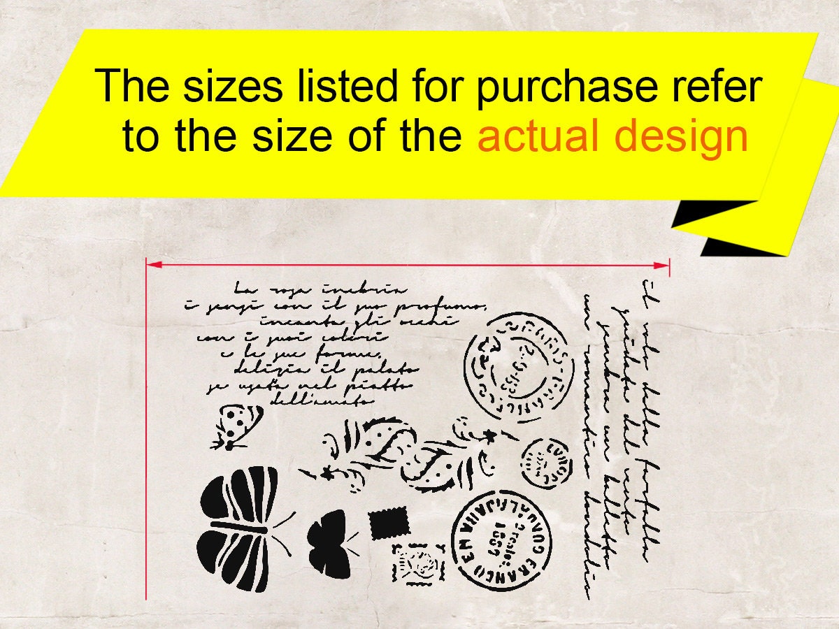 Vintage Post Card Stencil Reusable DIY Craft Mylar Stencil for - Etsy