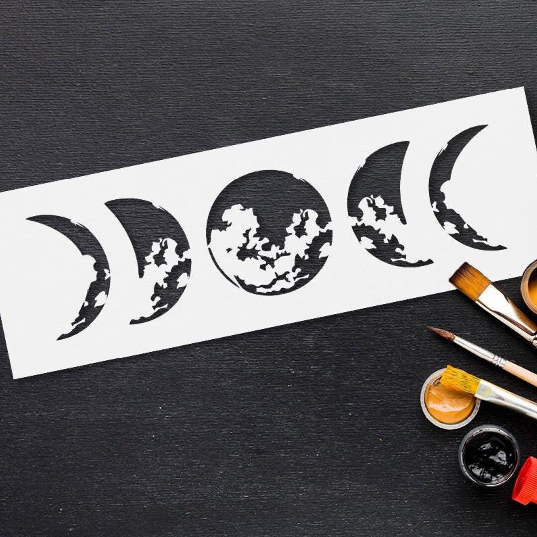 Celestial Stencil - DIY Mylar Painting Stencil - Moon Phases Reusable Stencil for Scrapbooking ...