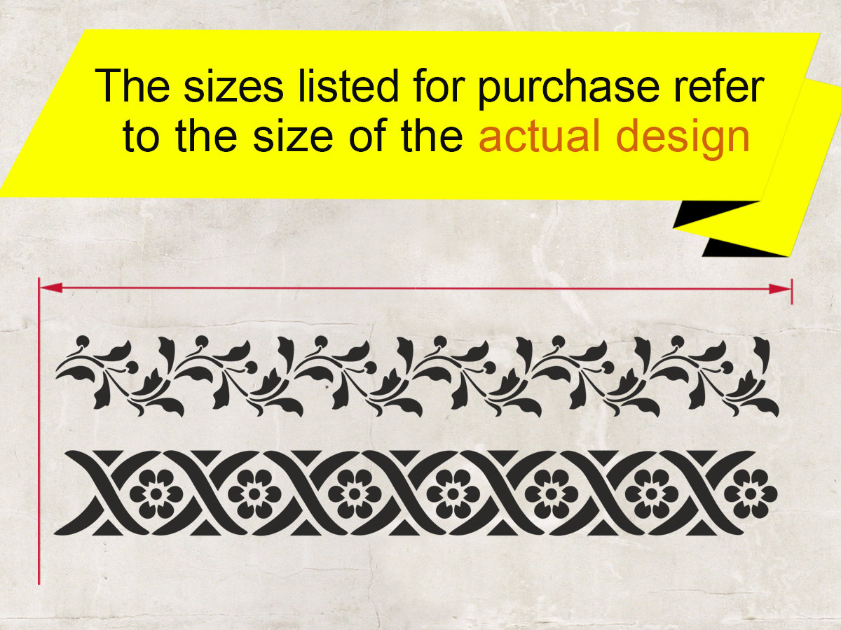 Floral Borders Stencil Reusable DIY Craft Mylar Stencil Home - Etsy