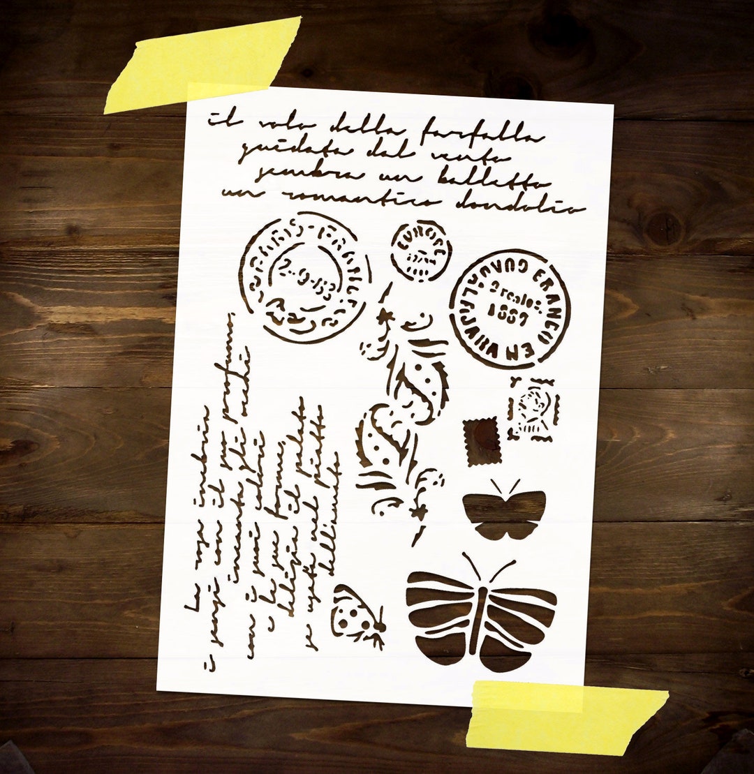 Vintage Post Card Stencil Reusable DIY Craft Mylar Stencil for Paint ...