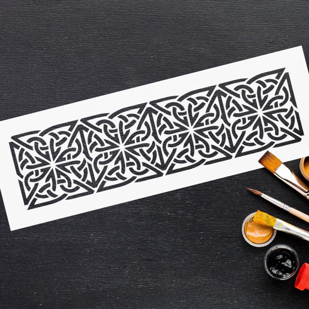 Celtic Pattern Stencil - Mylar Painting Stencils - Celtic Knot Border ...