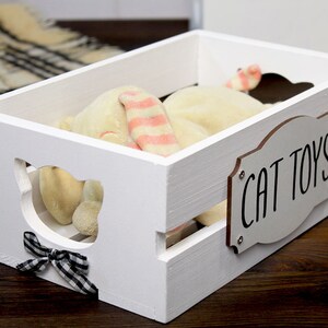 Cat Toy Box Personalized Size XS, Cat Toy Storage, Cat Furniture ...