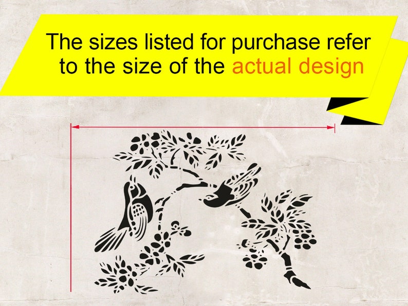 Birds on Branch Stencil Reusable DIY Craft Mylar Stencil for - Etsy