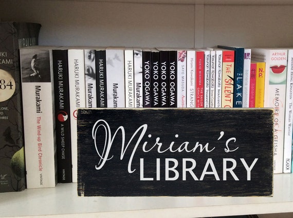 Book Nook Personalized Library Sign for Book Shelf Lover Decor - Etsy