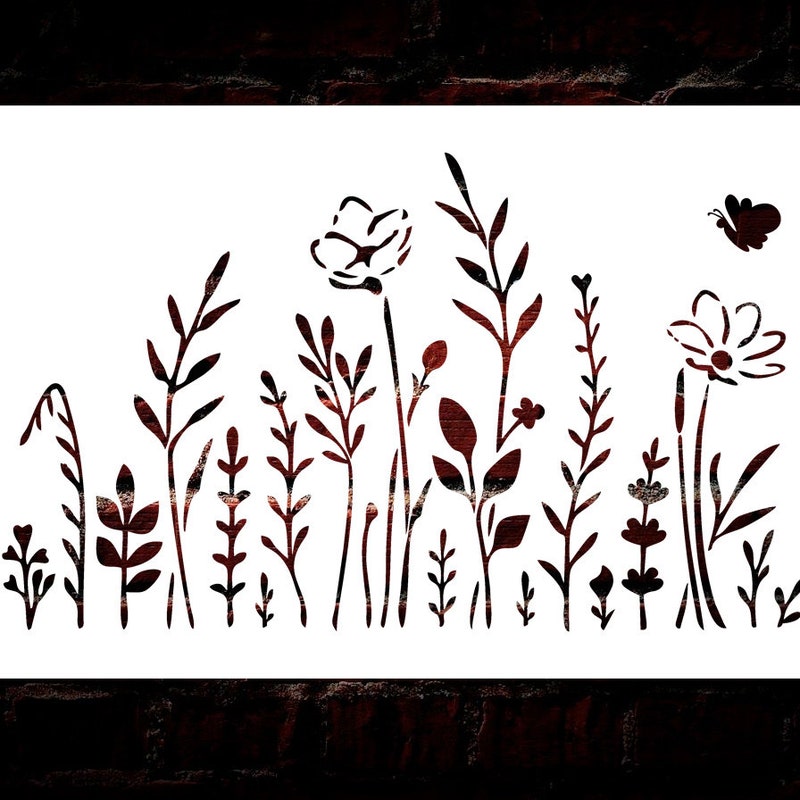 Wildflower Stencil - Etsy